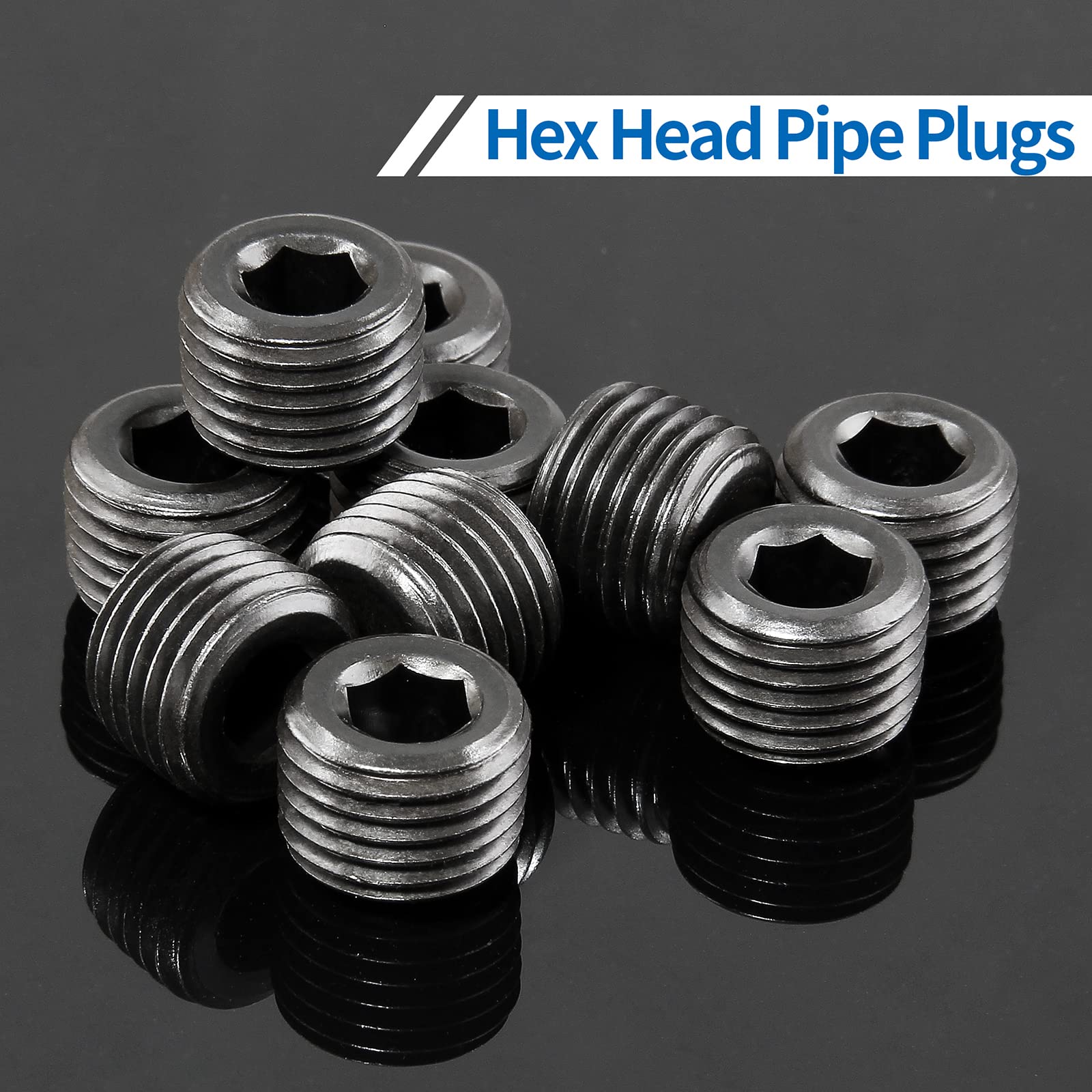 Snapklik.com : LifCratms 1/4" Male NPT Plugs, Carbon Steel Pipe Fitting ...