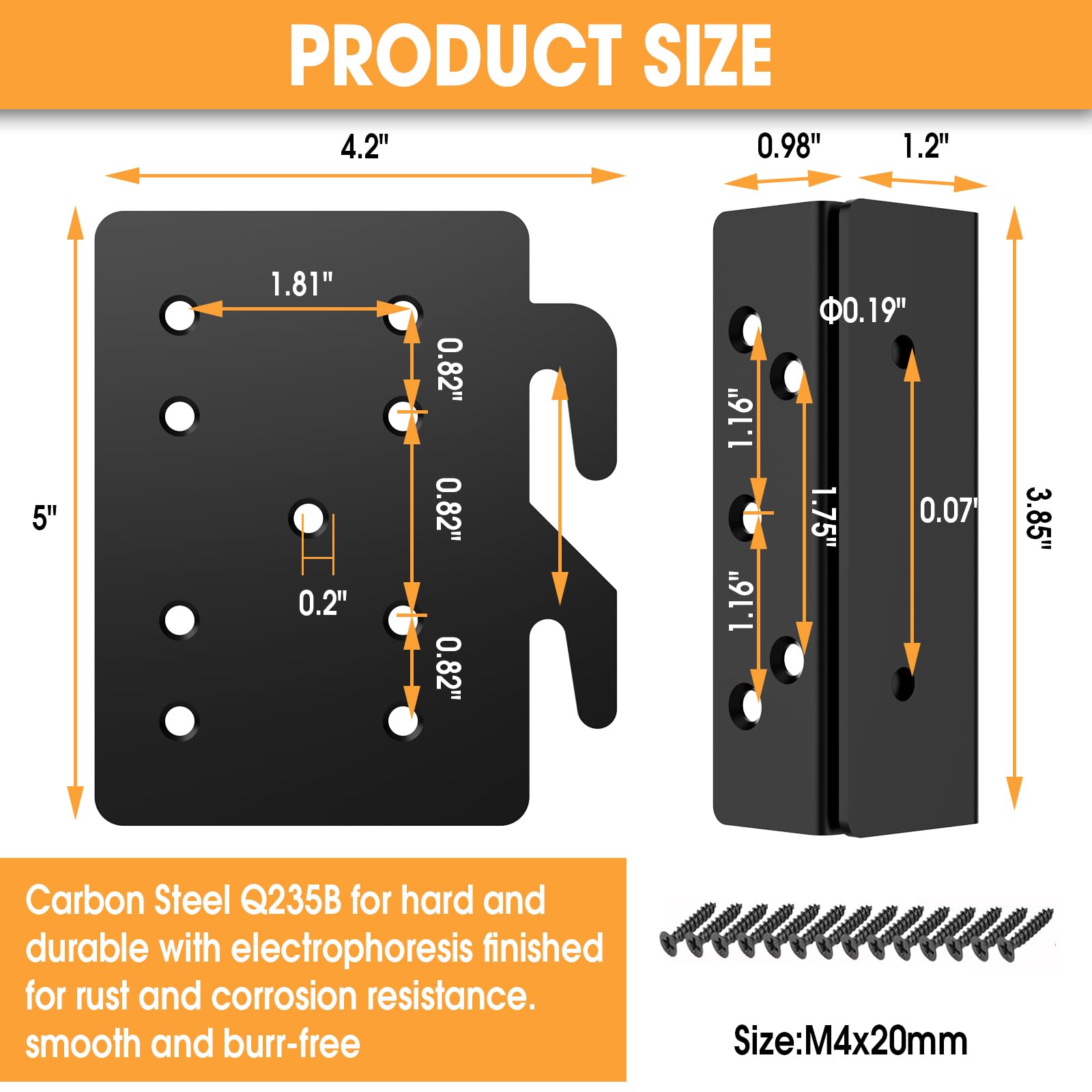 Snapklik.com : Bed Rail Bracket,Bed Frame Adapter For Headboard,Bed ...