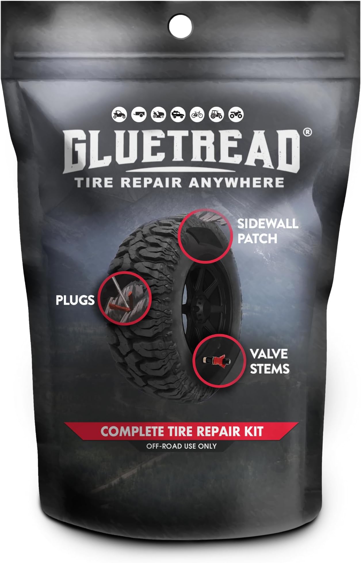 Amazon.com: GlueTread Complete Off-Road Tire Repair Kit | Repair Any Kind of Tire Puncture ...