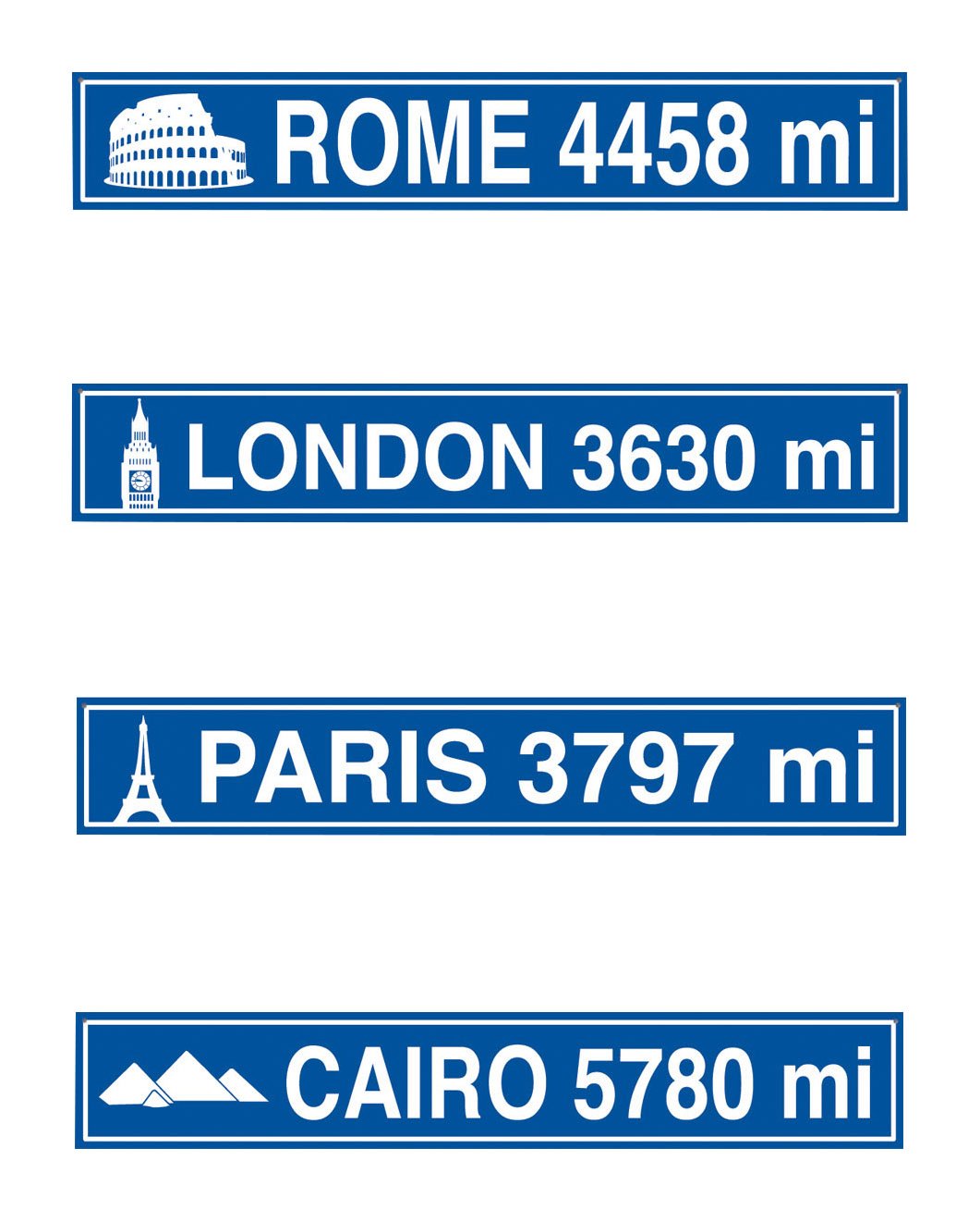 Amazon.com: Beistle Travel Street Sign Cutouts Party Accessory Pack of ...