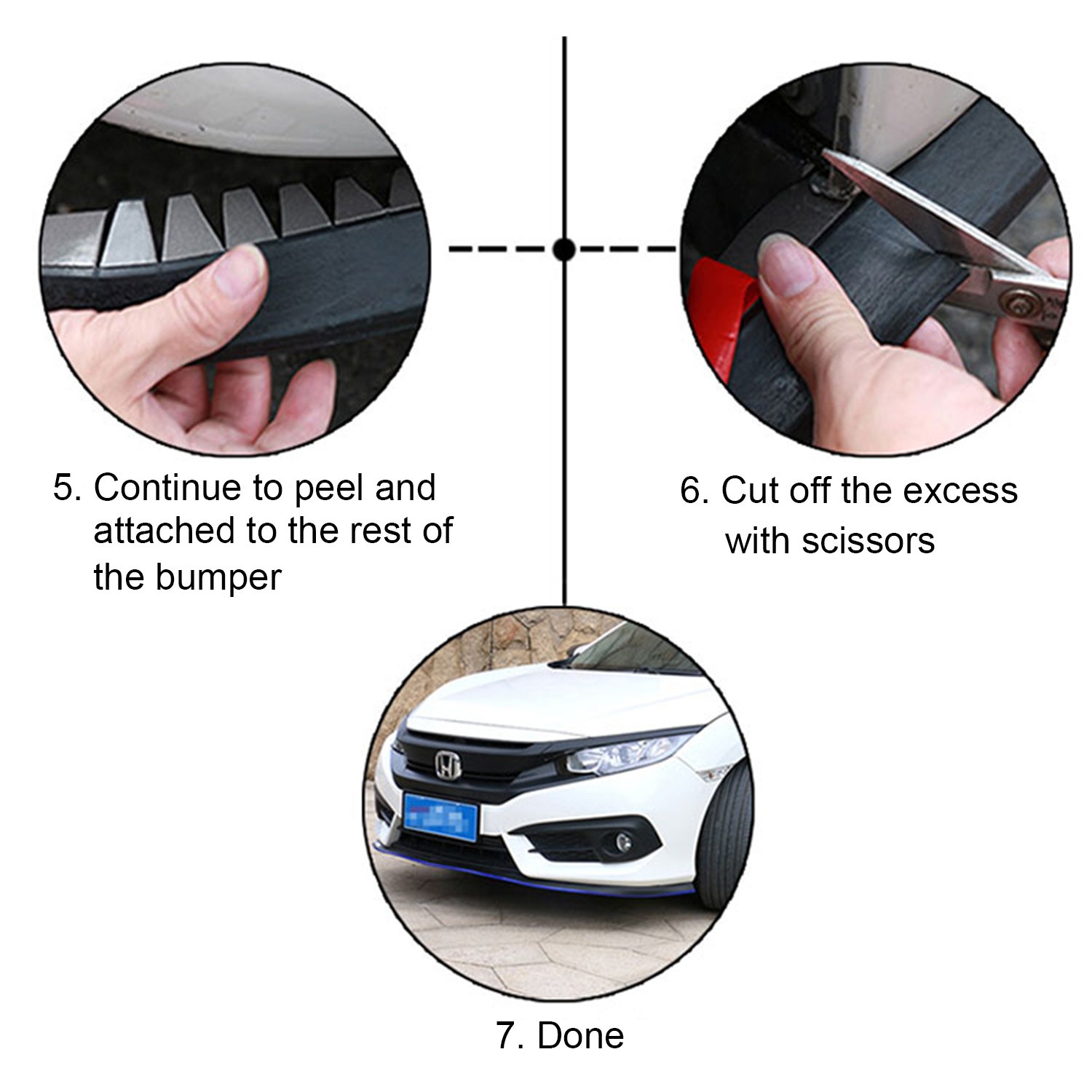 Snapklik.com : Runmade Universal Front Bumper Spoiler Carbon Fiber ...
