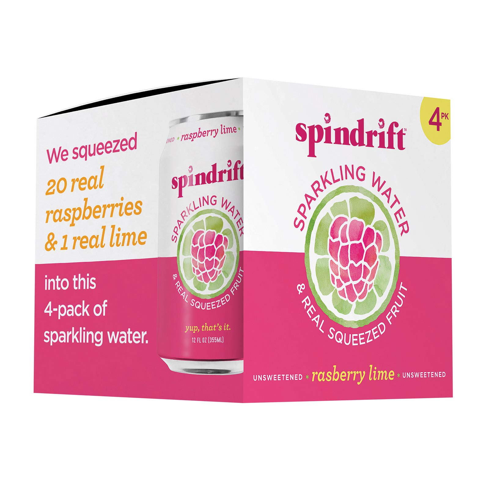 Snapklik.com : Spindrift Sparkling Water, Raspberry Lime Flavored, Made
