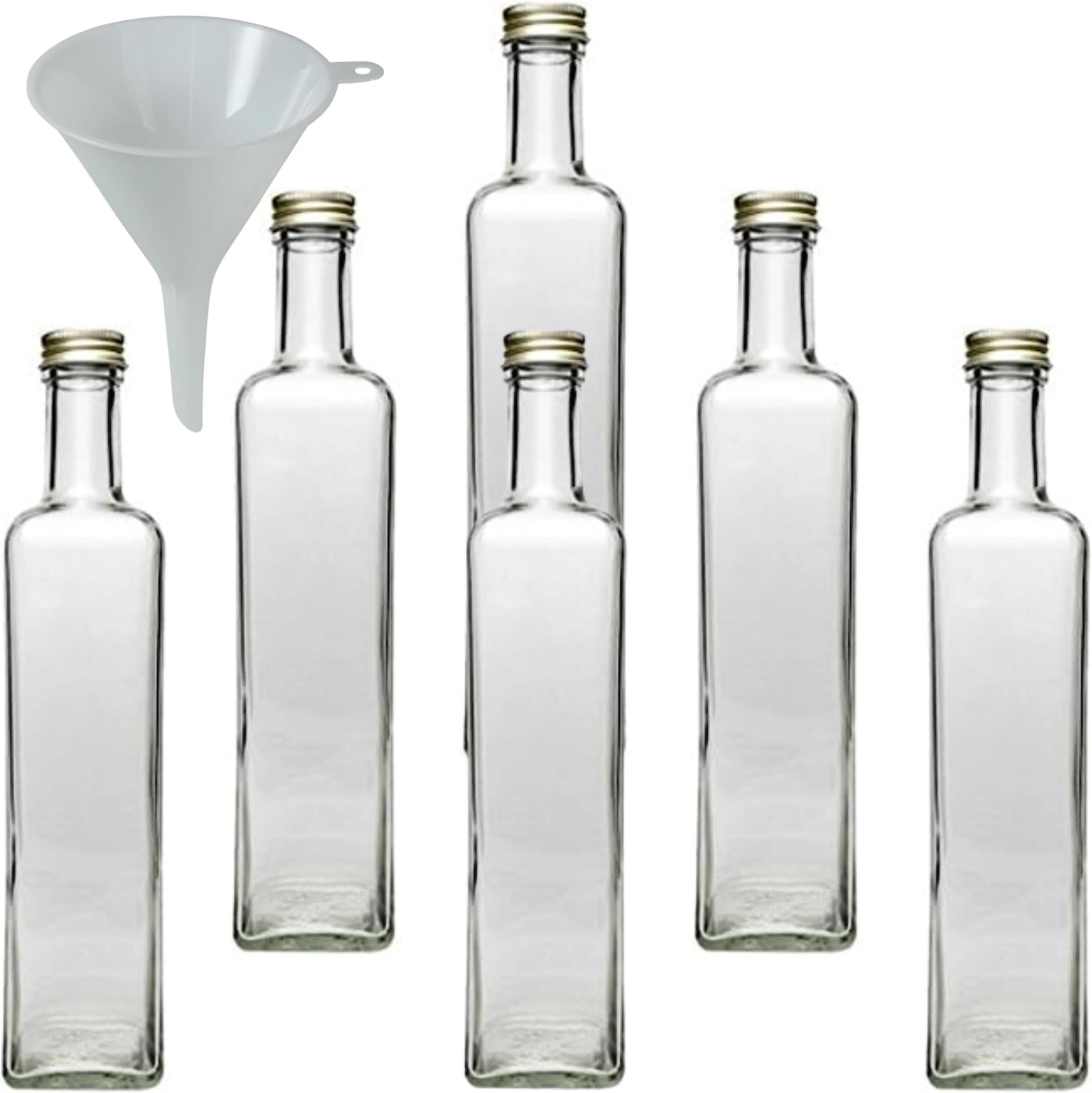 mikken 4X Leere Ginflasche 500 ml Glasflaschen mit Schraubverschluss ...