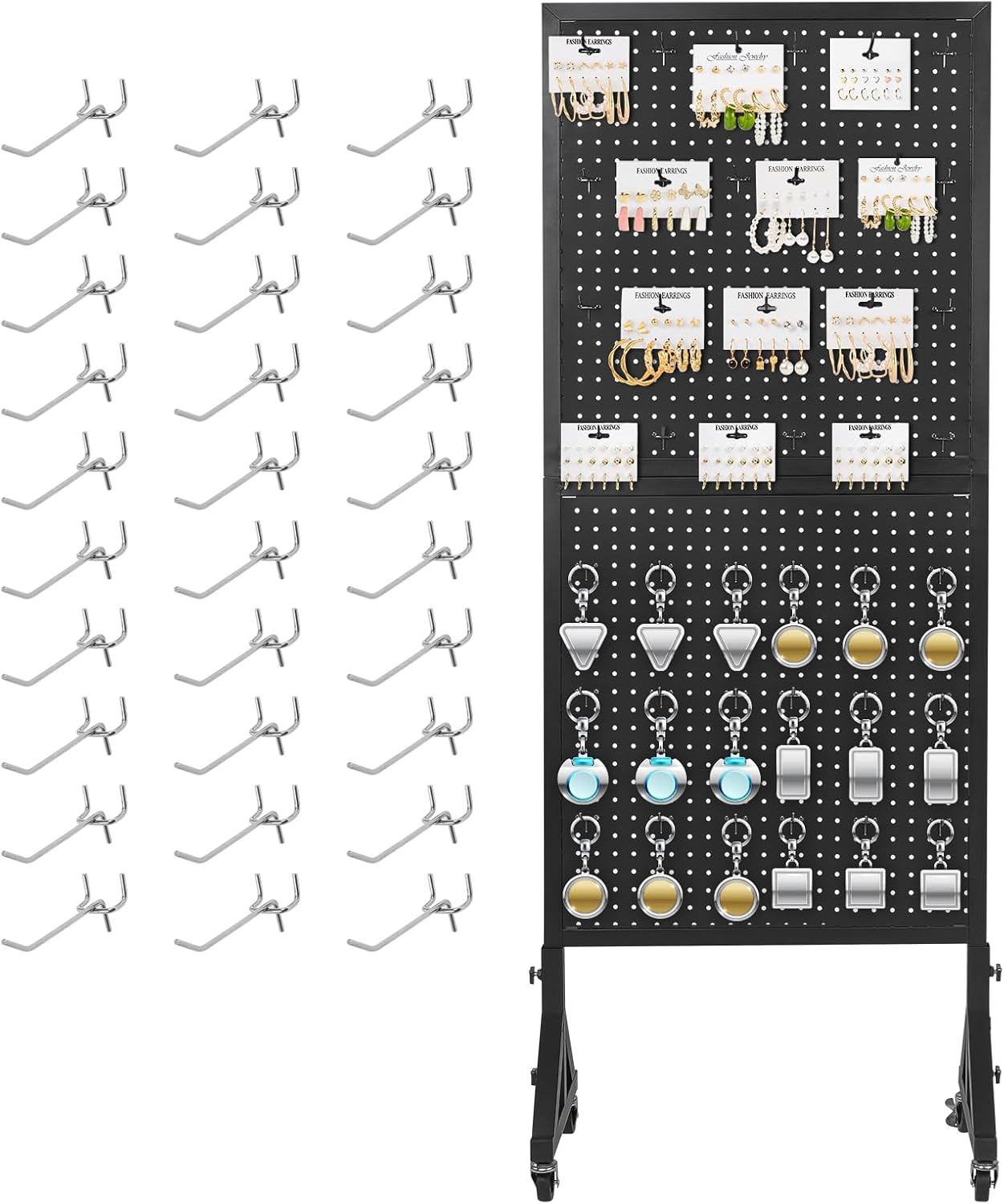 Amazon.com: uyoyous Pegboard Display Metal Pegboard Panels Rolling ...