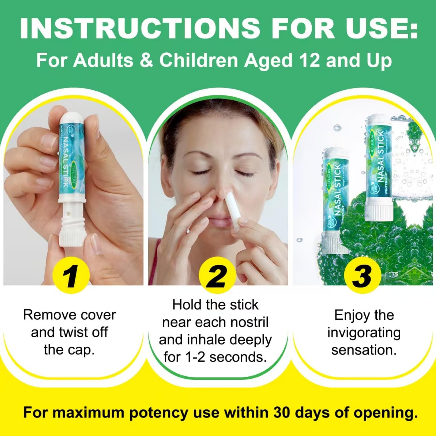Snapklik.com : 4 Pack Nasal Stick, Portable Nose Inhaler Stick, Nasal ...