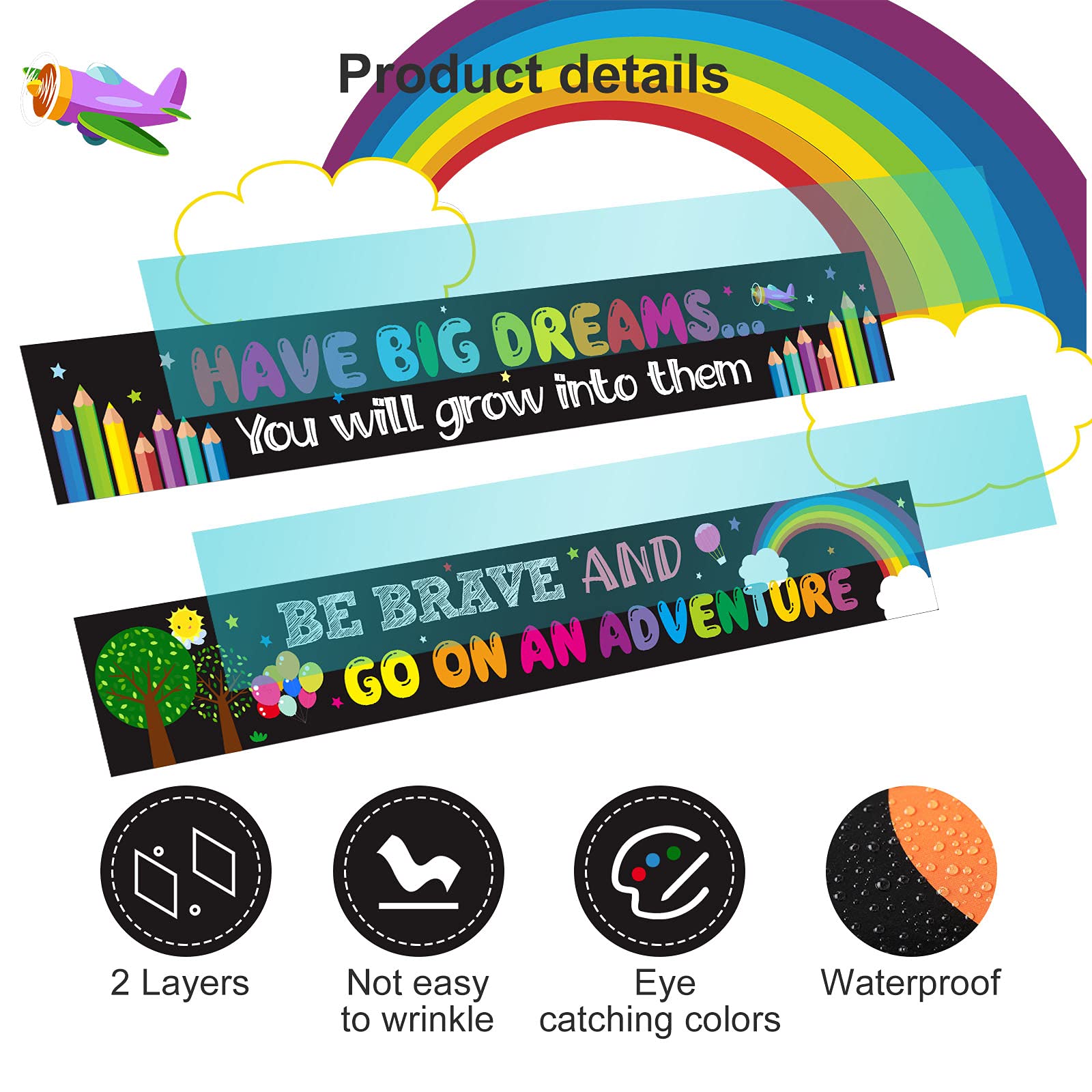 Motivational Banner Posters Classroom Decorations Positive Banner ...