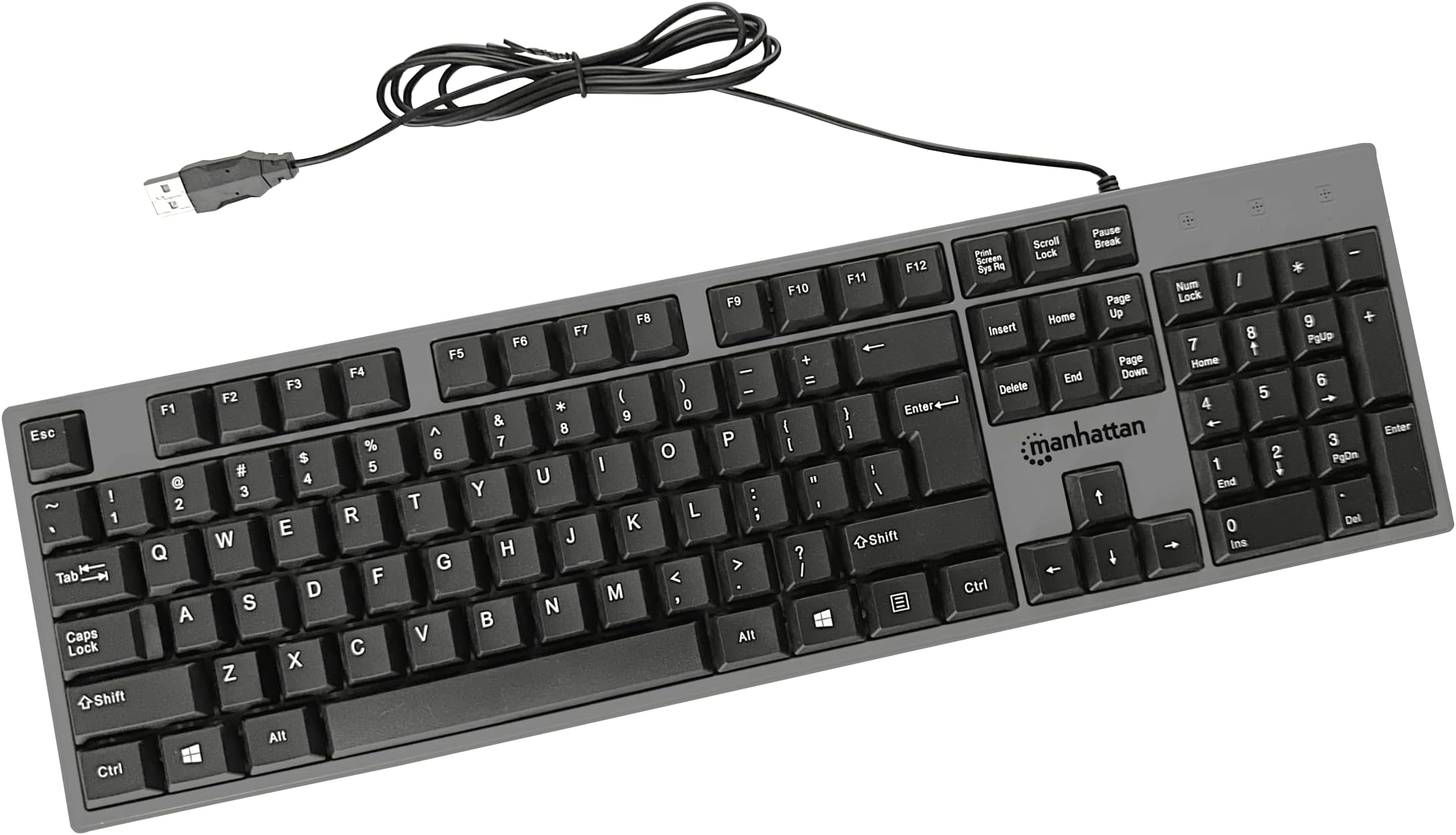 Amazon.com: MANHATTAN Wired Computer Keyboard – Basic Keyboard - USB-A ...
