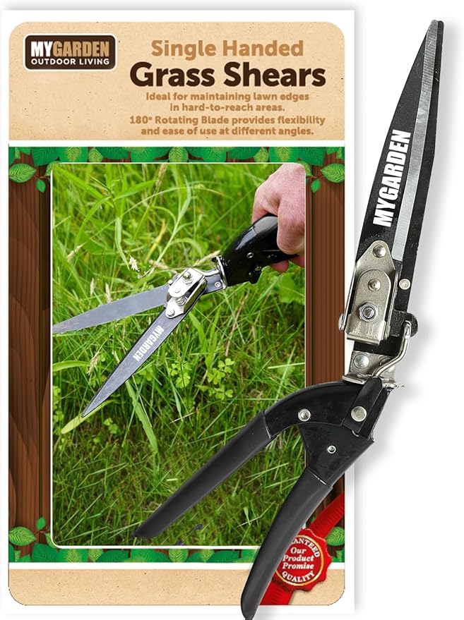 My Garden Grass Shears -Lawn Shear Ergonomic Carbon Steel Blades Grass ...