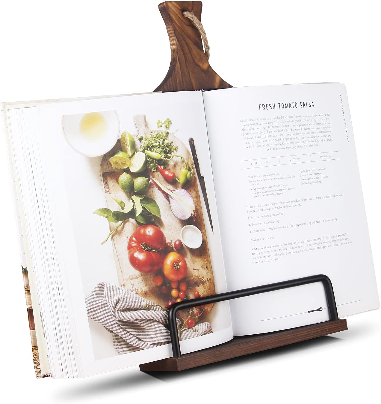 Amazon.com: Deluxe Large Cookbook Holder - Acrylic Shield With Cherry ...