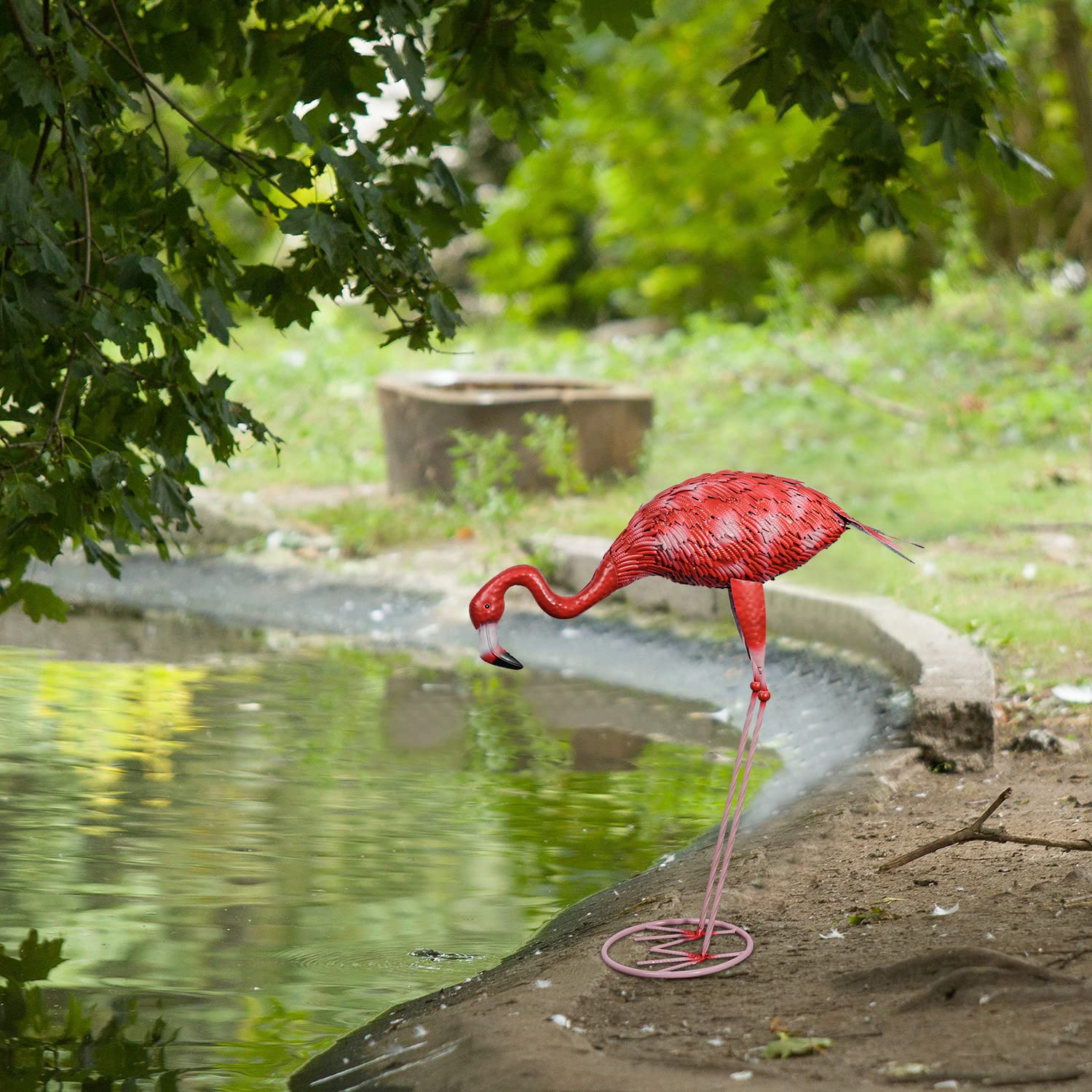 Snapklik.com : XONOR Metal Flamingo Garden Statues Large Red Flamingo ...