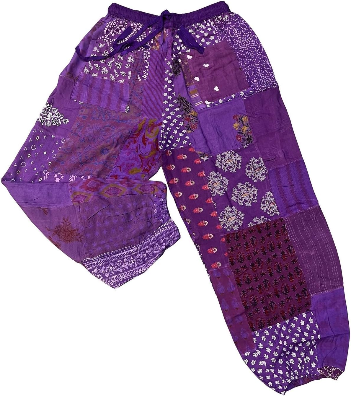 Amazon.com: KR VISION Patchwork Harem Pants, Bohemian Yoga Boho Hippie ...