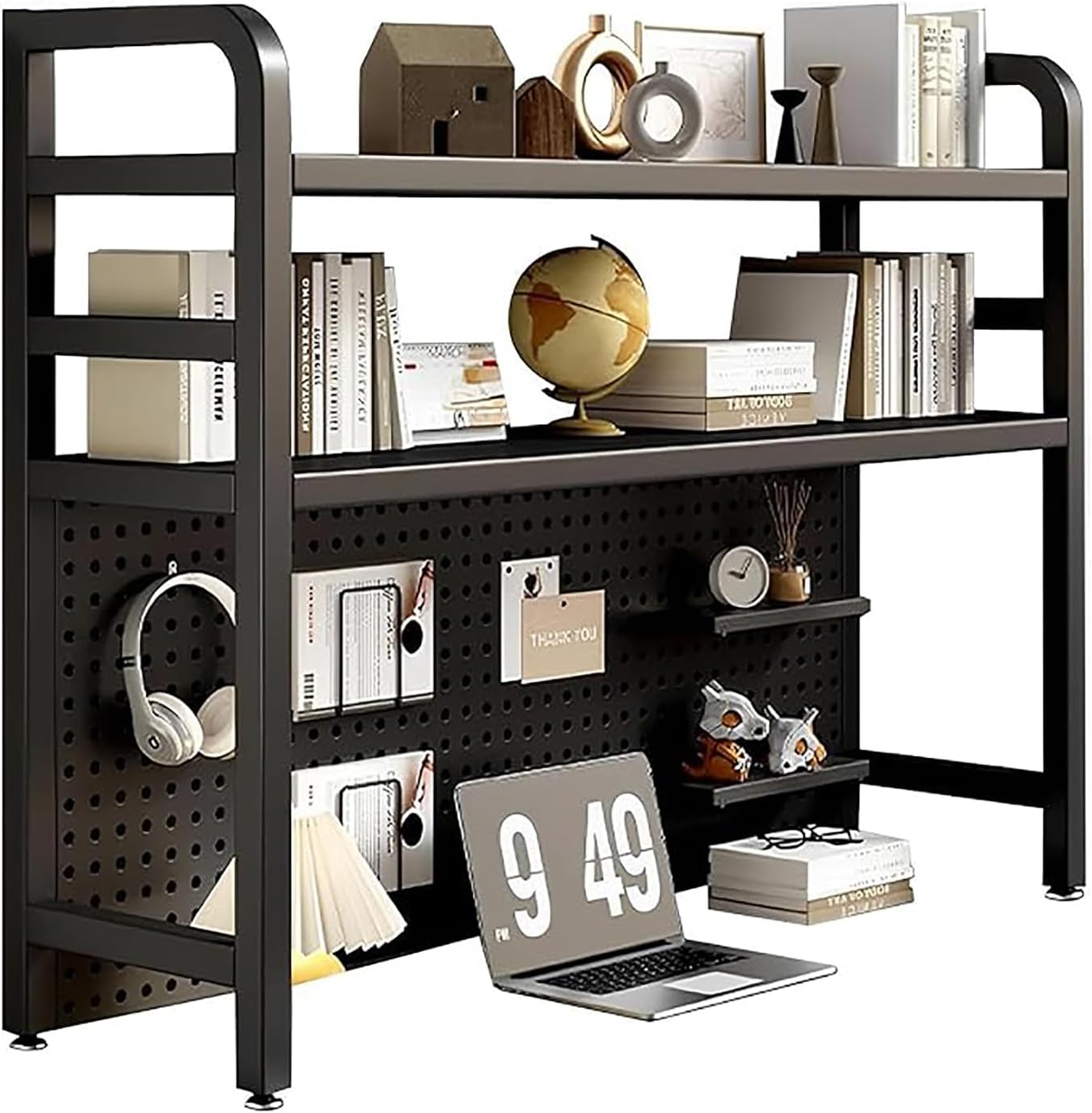 Amazon.com: SUZEPER Computer Desktop Bookshelf,Metal Desk Hutch Dorm ...