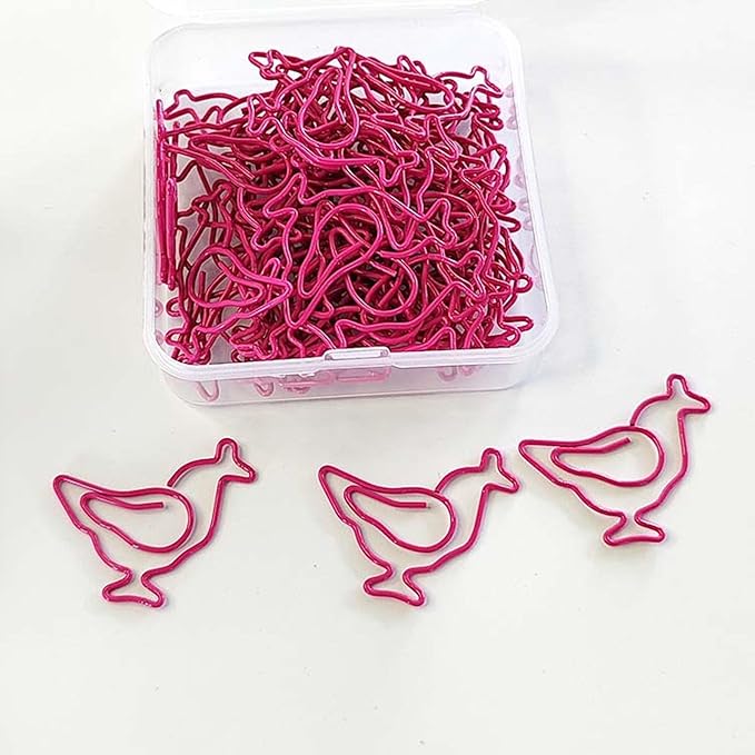 Amazon.com : 100 Pcs Chick Paper Clips Animal Shaped Paper Clips ...
