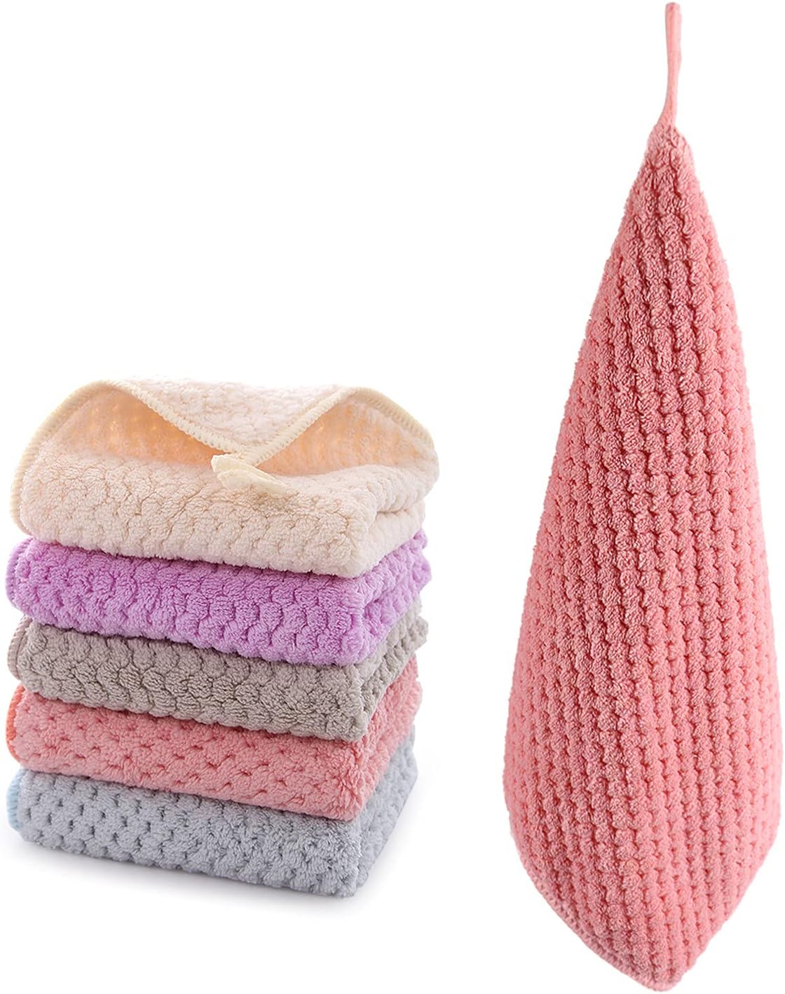 Amazon.com: Kovot Set of 2 Cotton Hanging Tie Towels | Include (2 ...