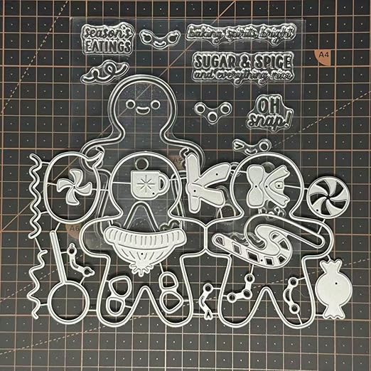 Amazon.com : Stamp Die Set, Clear Stamps and Metal Cutting Dies for DIY ...