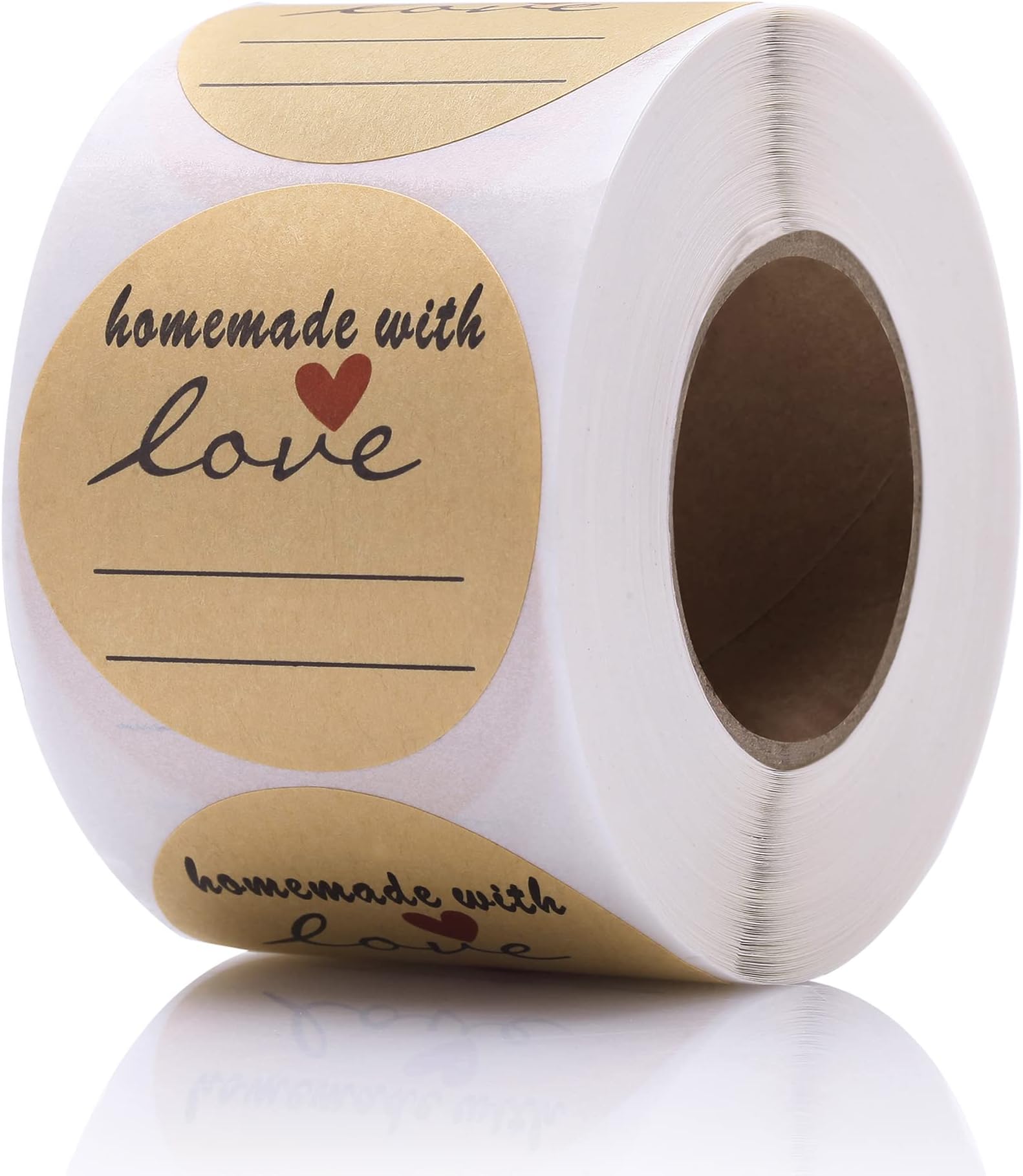 Amazon.com : 2 Inch Natural Brown Kraft Stickers (500 Per Roll ...