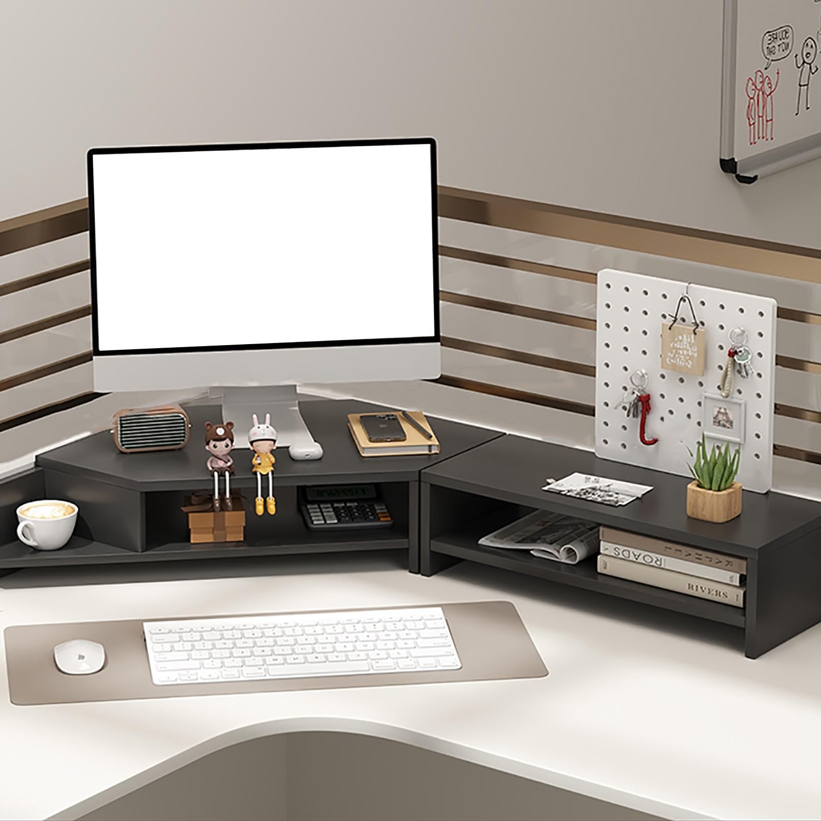 Amazon.com: Elitix Corner Monitor Stand Computer Corner Monitor Risers ...