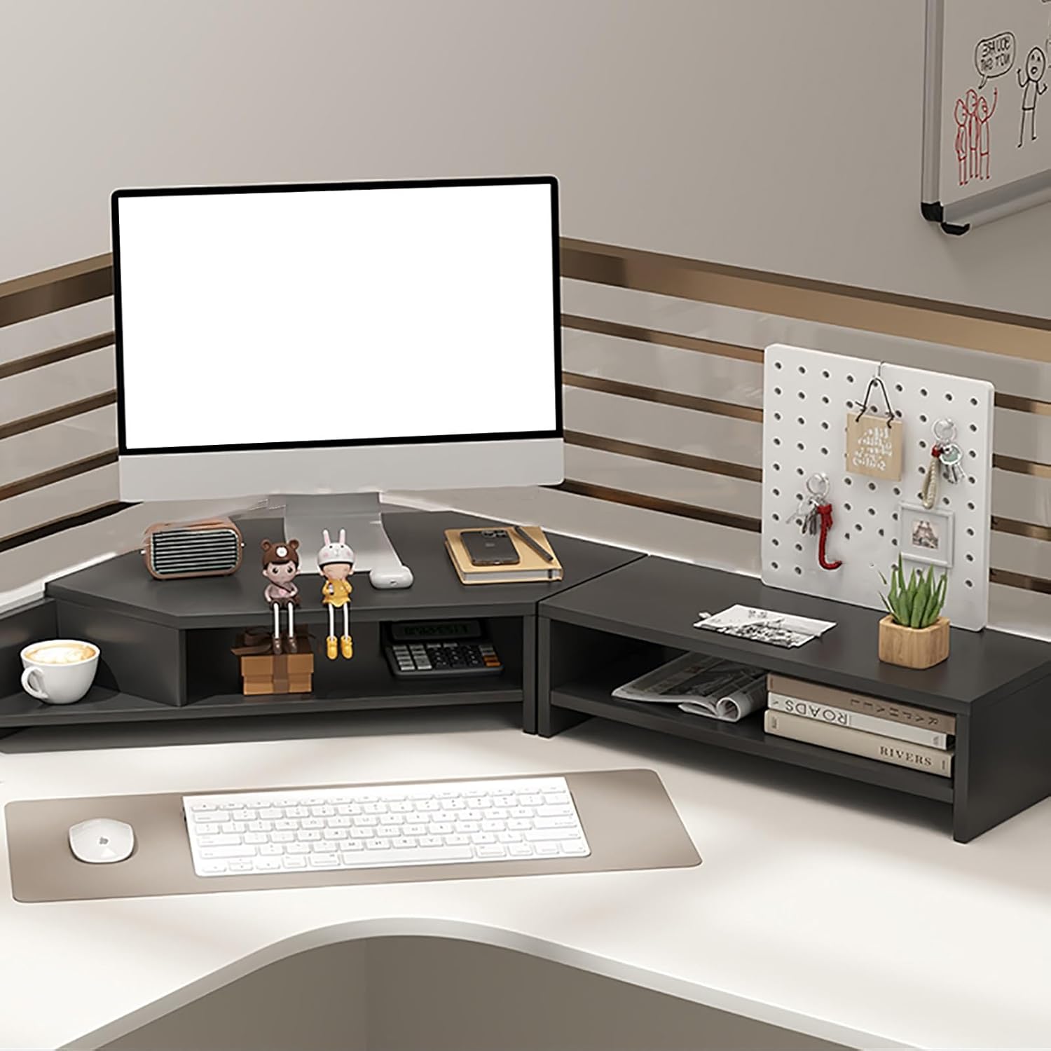 Amazon.com: Elitix Corner Monitor Stand Computer Corner Monitor Risers ...