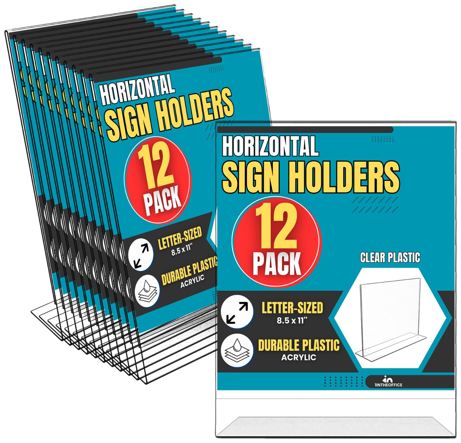 Snapklik.com : 1InTheOffice Acrylic Slanted Sign Holder 8.5 X 11 Inches ...