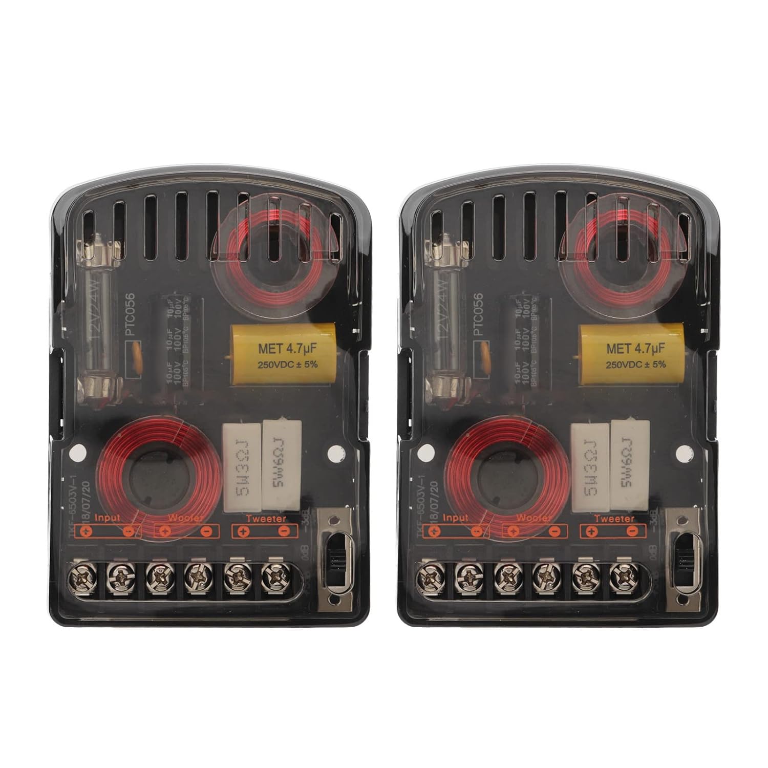 Amazon.com: 2Pcs Car Audio Crossover,12V 160W Universal 2 Way Crossover ...