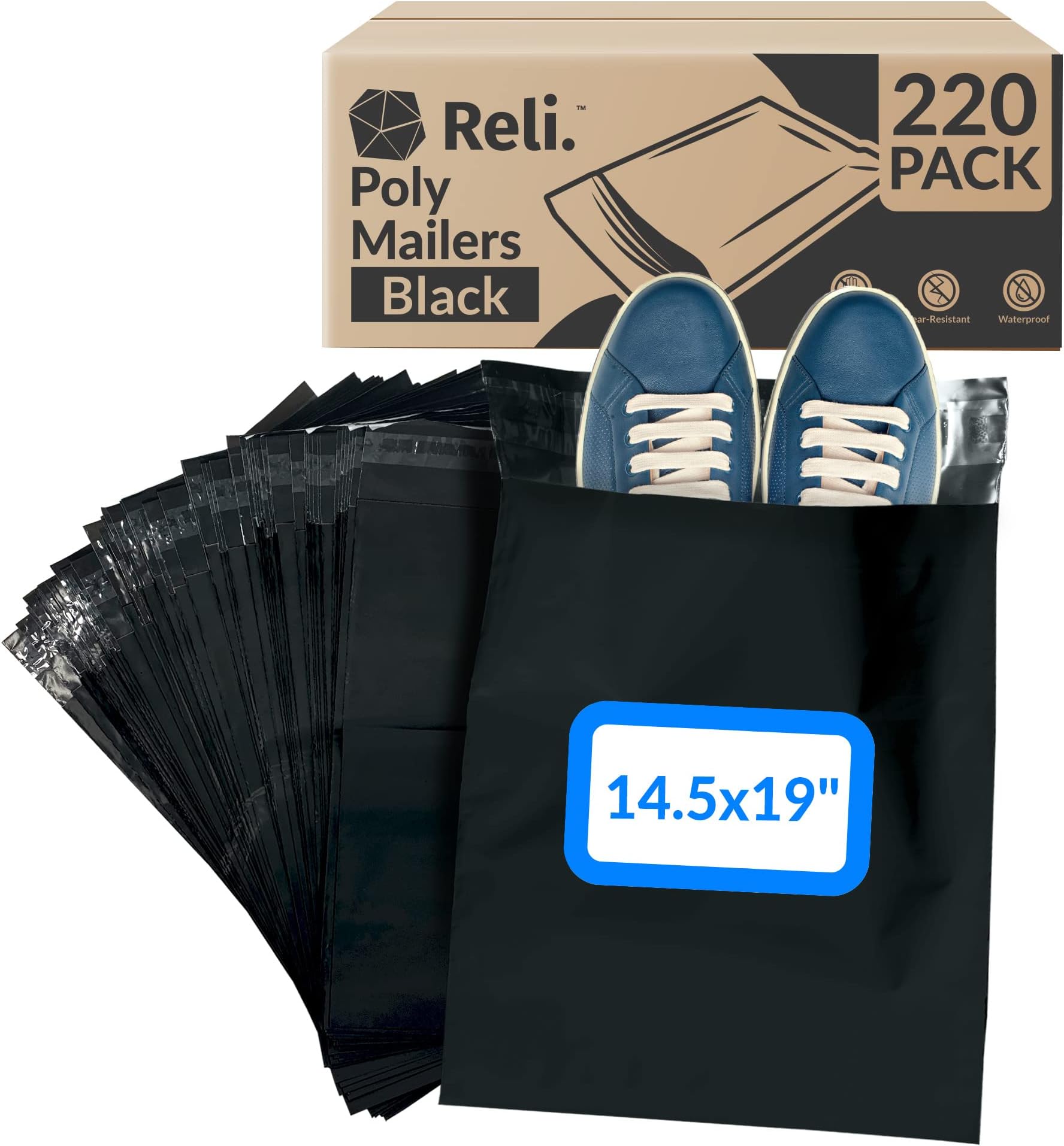 Amazon.com : SJPACK 500pcs 14.5x19 Poly Mailers 2.5 Mil Envelopes ...