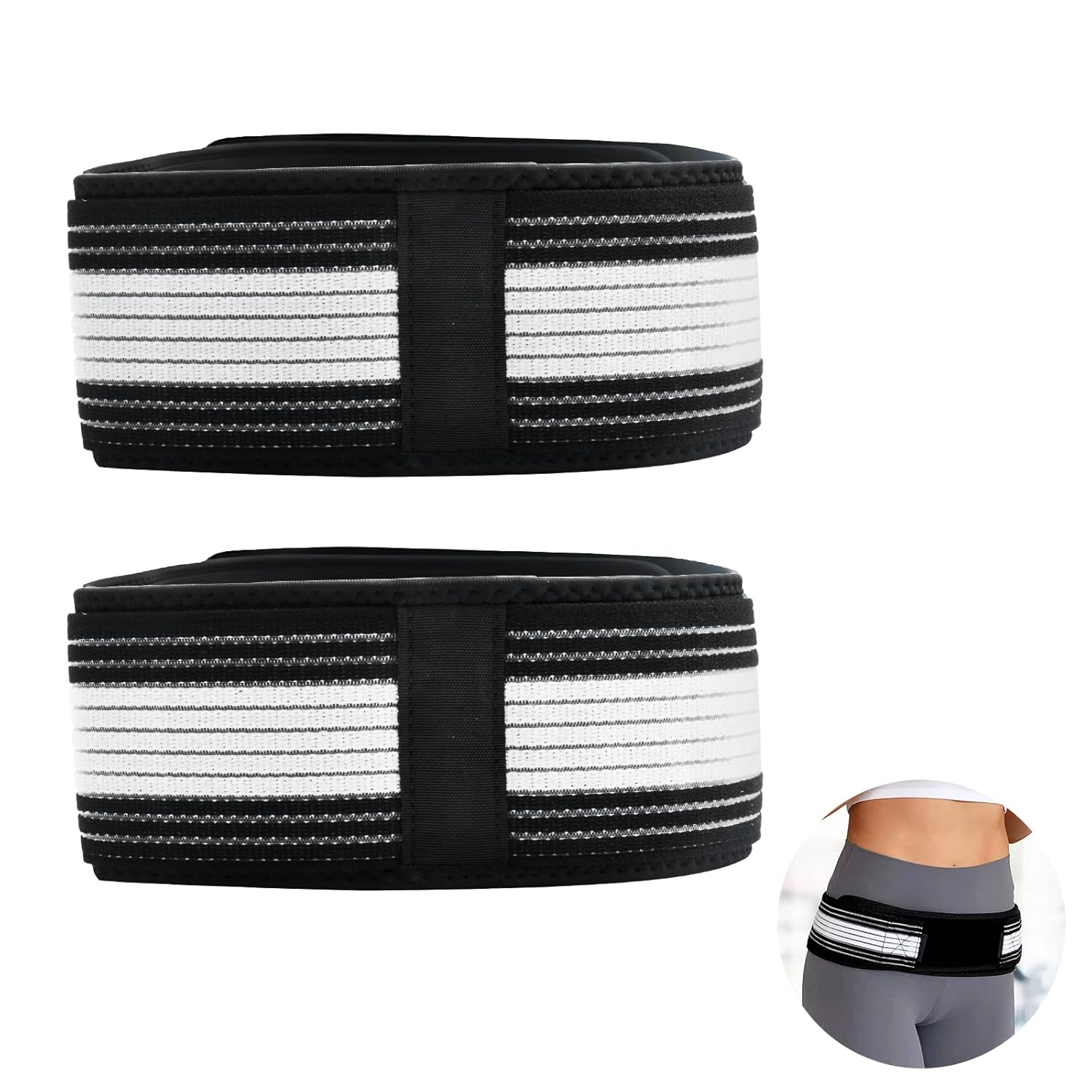 UOCAI 2 Pezzi Cintura di Compressione Regolabile Supporto elastico ...