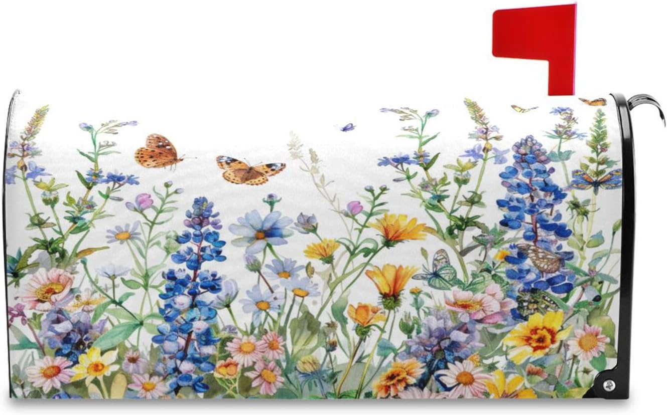 Amazon.com: senya Spring Mailbox Covers, Watercolor Wildflowers Spring ...