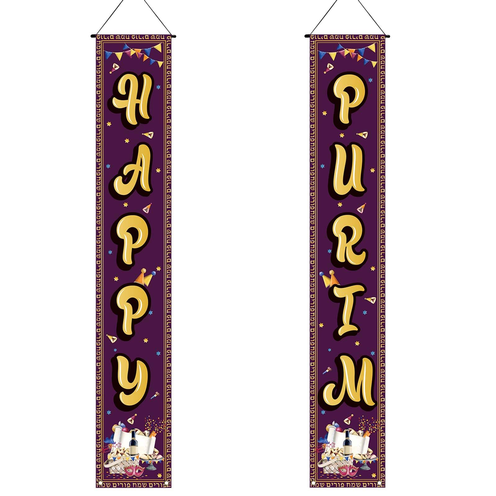 Snapklik.com : Purim Decorations Outdoor Happy Purim Porch Sign Banner ...