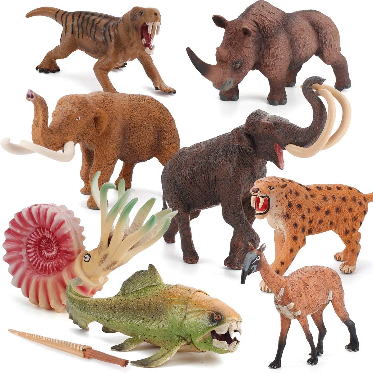 Amazon.com: Fantarea 9 PCS Prehistoric Animal Model Figures Ancient ...