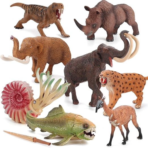 Amazon.com: Fantarea 9 PCS Prehistoric Animal Model Figures Ancient ...