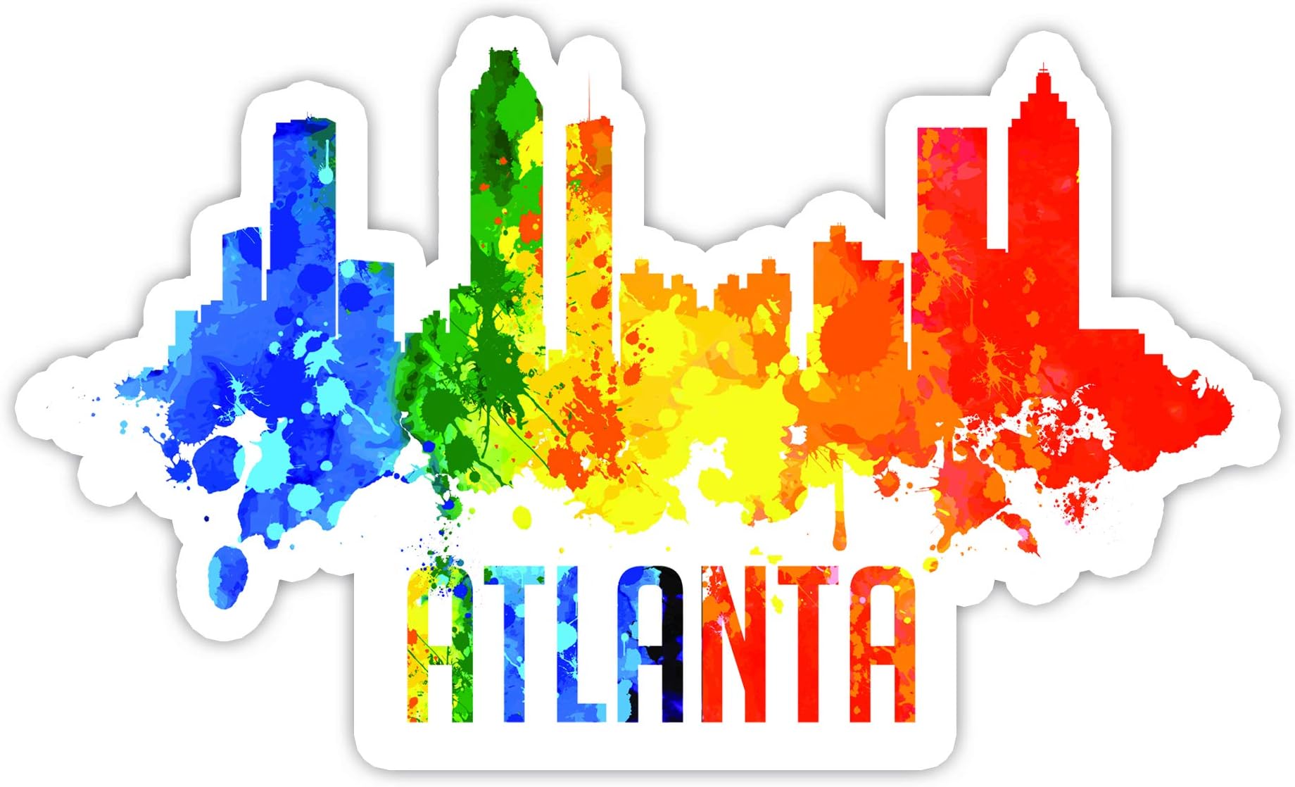 Amazon.com: Atlanta Georgia City Skyline - Laptop Stickers - 4" Vinyl ...