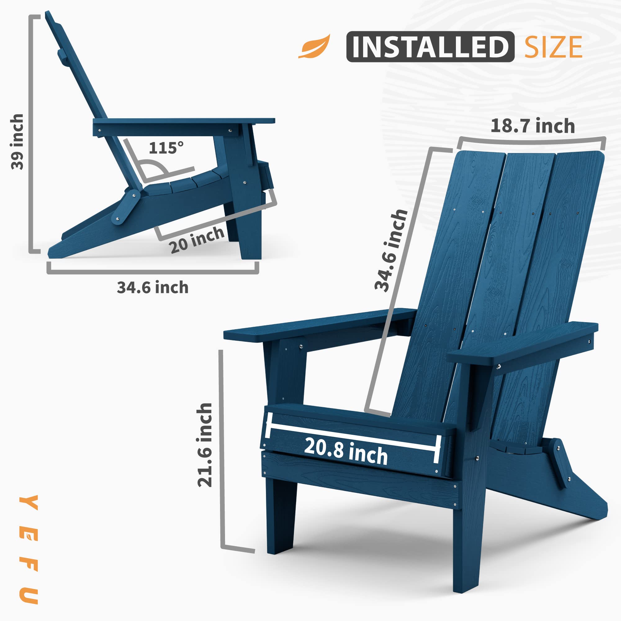 Snapklik.com : YEFU Modern Folding Adirondack Chair Plastic, 1s Expand ...