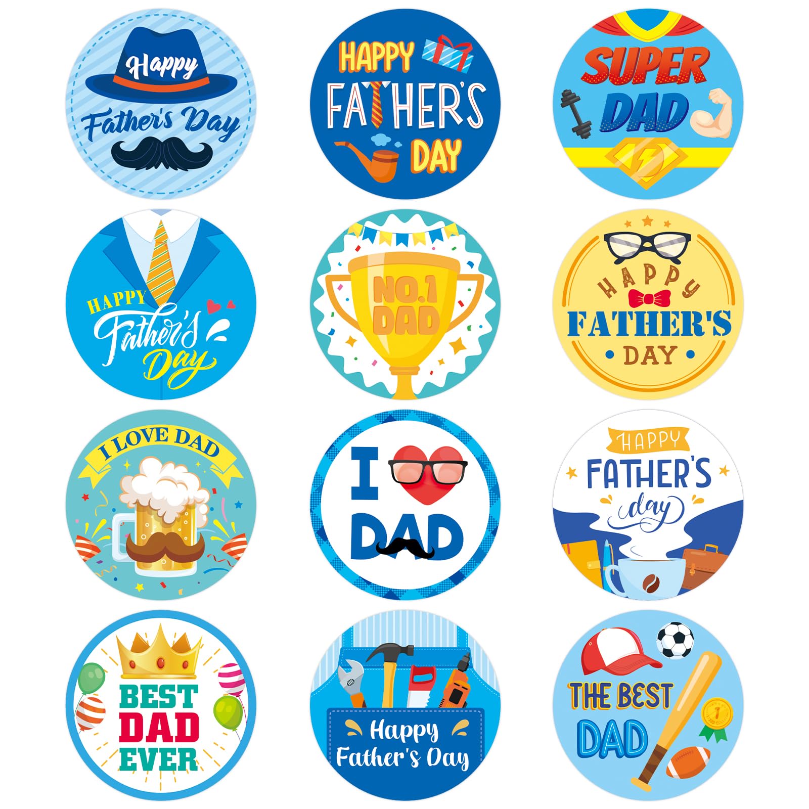 Amazon.com: 360 Pcs Happy Father's Day Stickers for Kids Father's Day ...