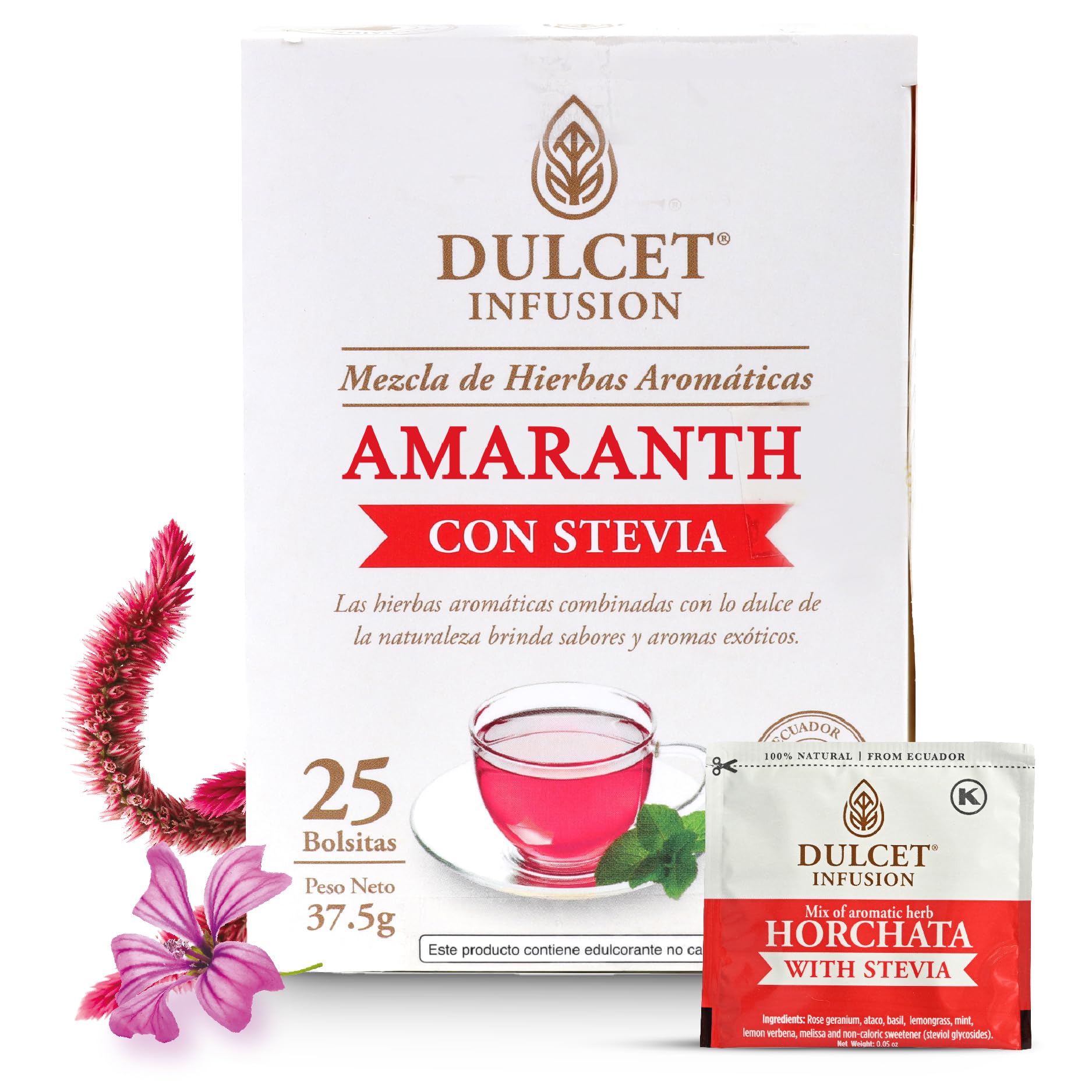 Amazon.com : Amaranth Tea & Horchata Tea Herbal Tea Bags - 25 Horchata ...