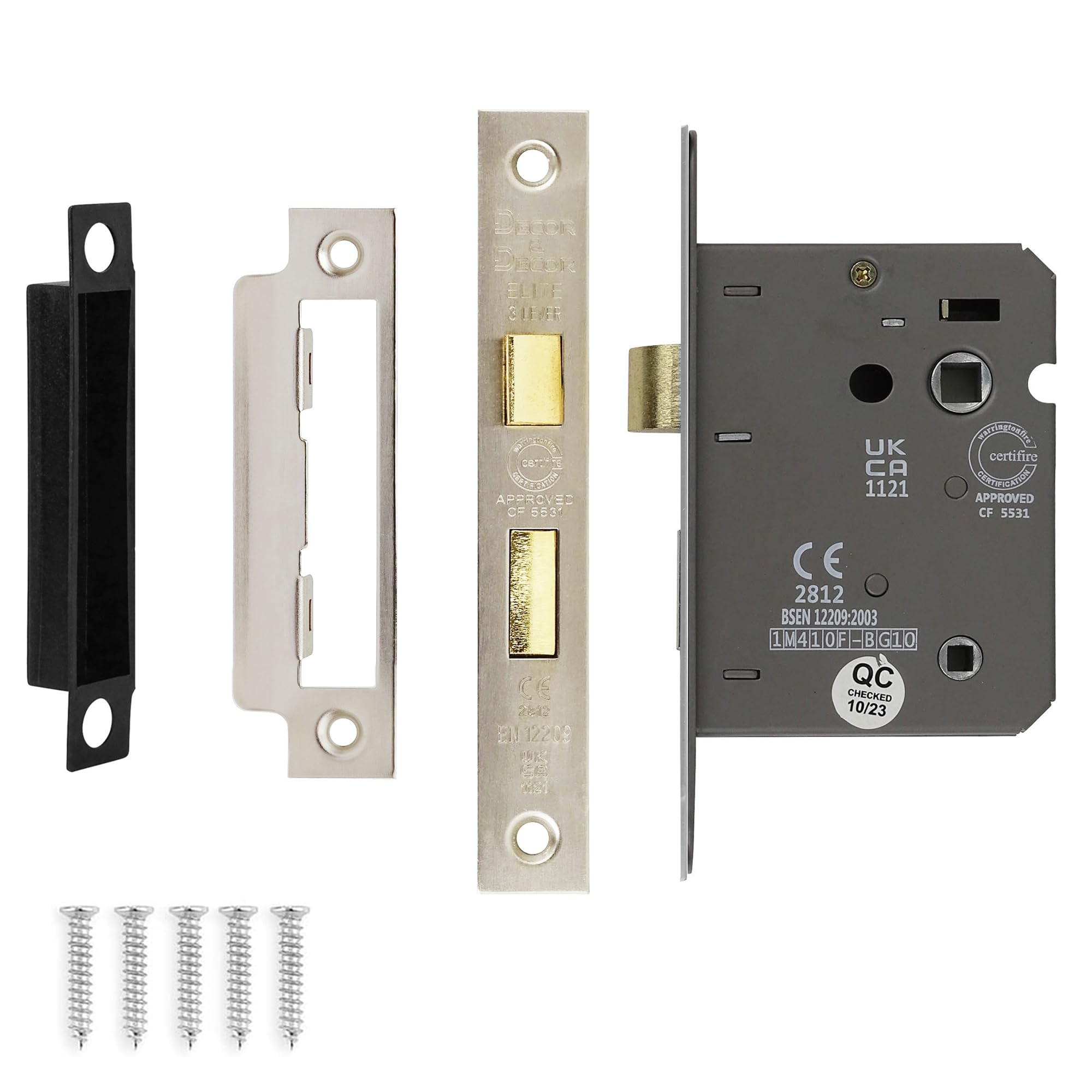Decoranddecor Bathroom Mortice Lock - 3inch / 76mm - Satin Nickel ...