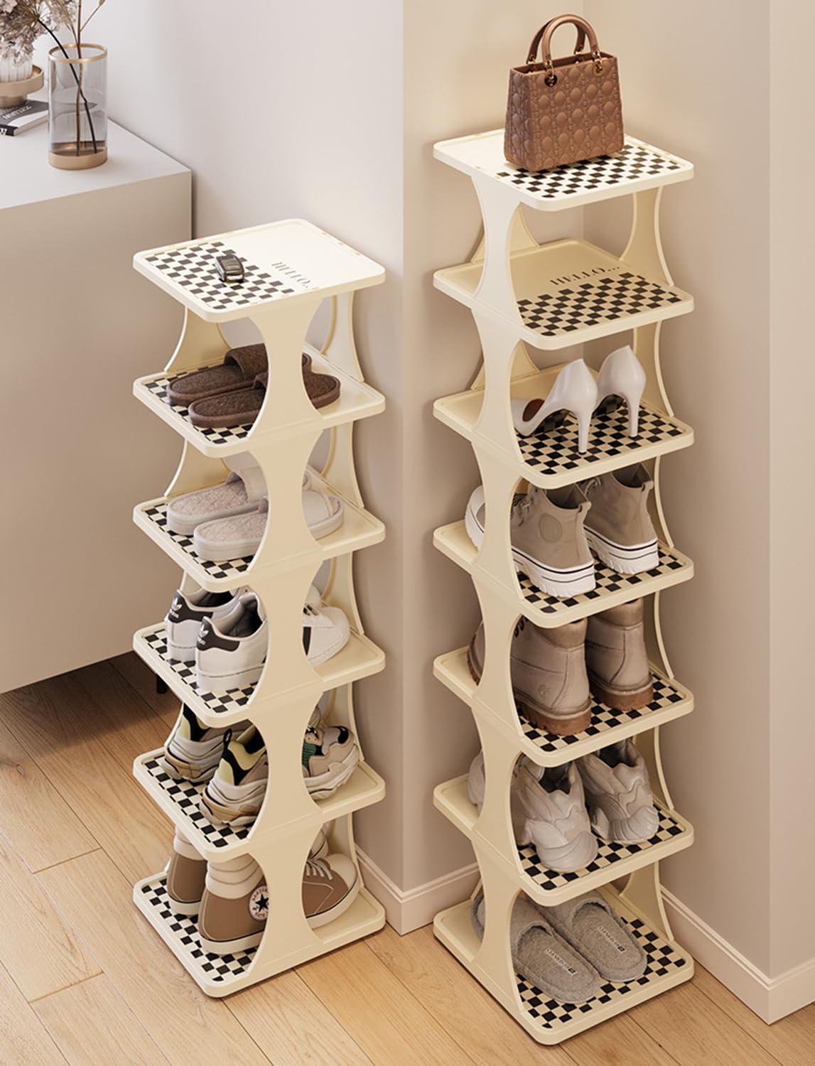 Amazon.com: Multi Layer Shoe Rack Organizer Narrow Shoe Storage Rack ...