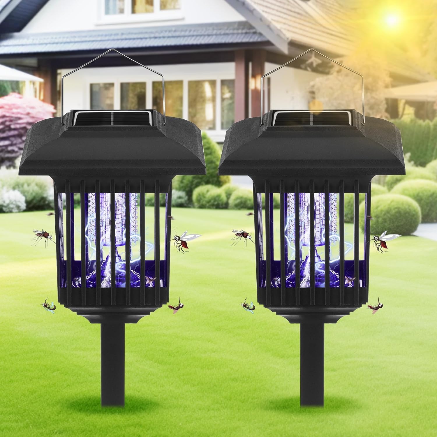Amazon.com : Jahy2Tech 2 PCS Solar Bug Zapper Outdoor,Solar Powered ...