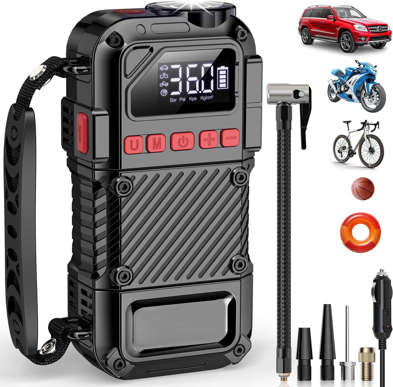 Amazon.com: Tire Inflator Portable Air Compressor - 20000mAh Portable ...