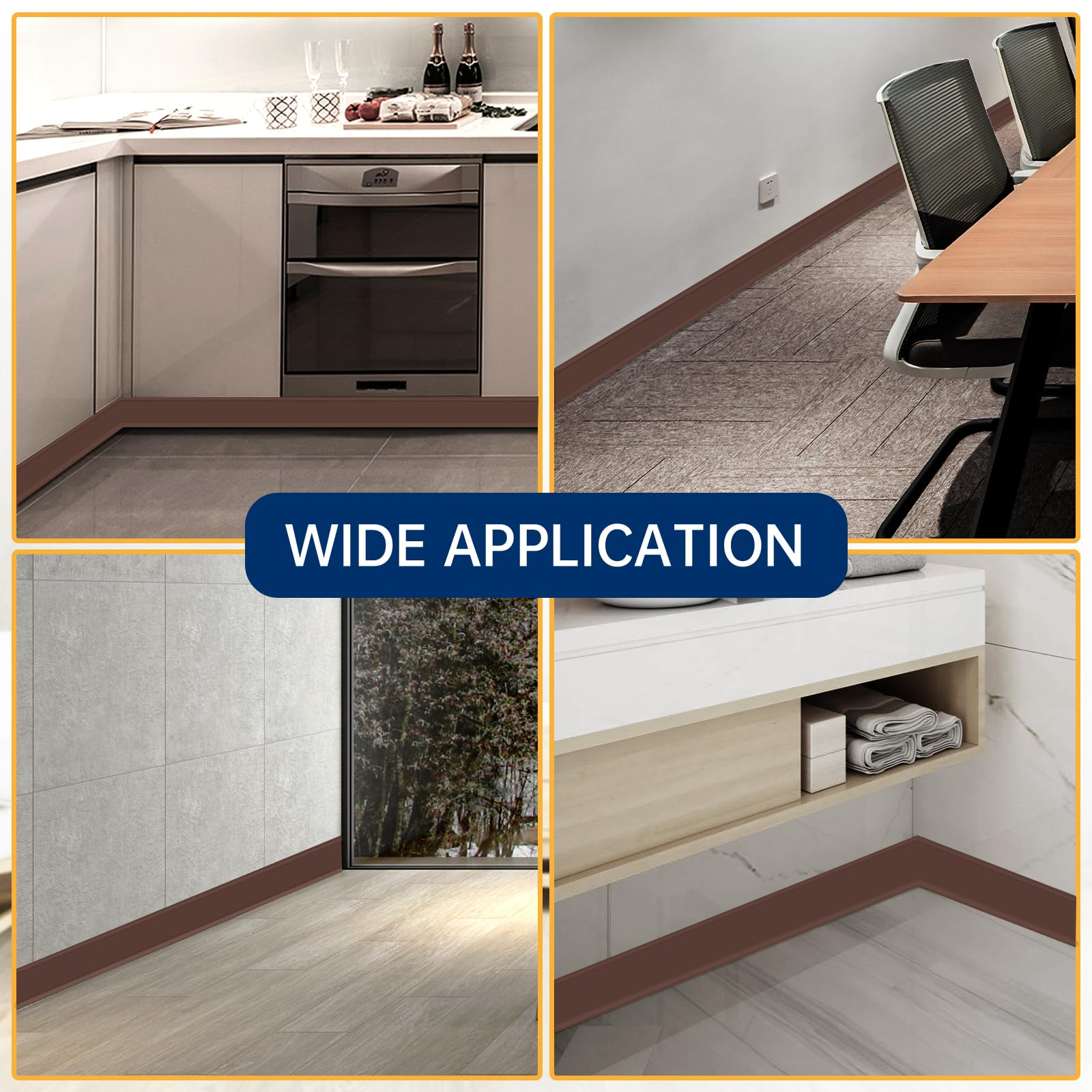 Snapklik.com : Heonay Flexible Baseboard Molding Trim 4 Inch Self ...