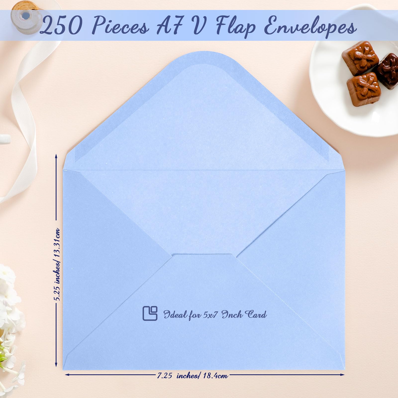 Snapklik.com : Jutom 250 Pcs A7 Wedding Gift Cards 5x7 Envelopes V Flap ...
