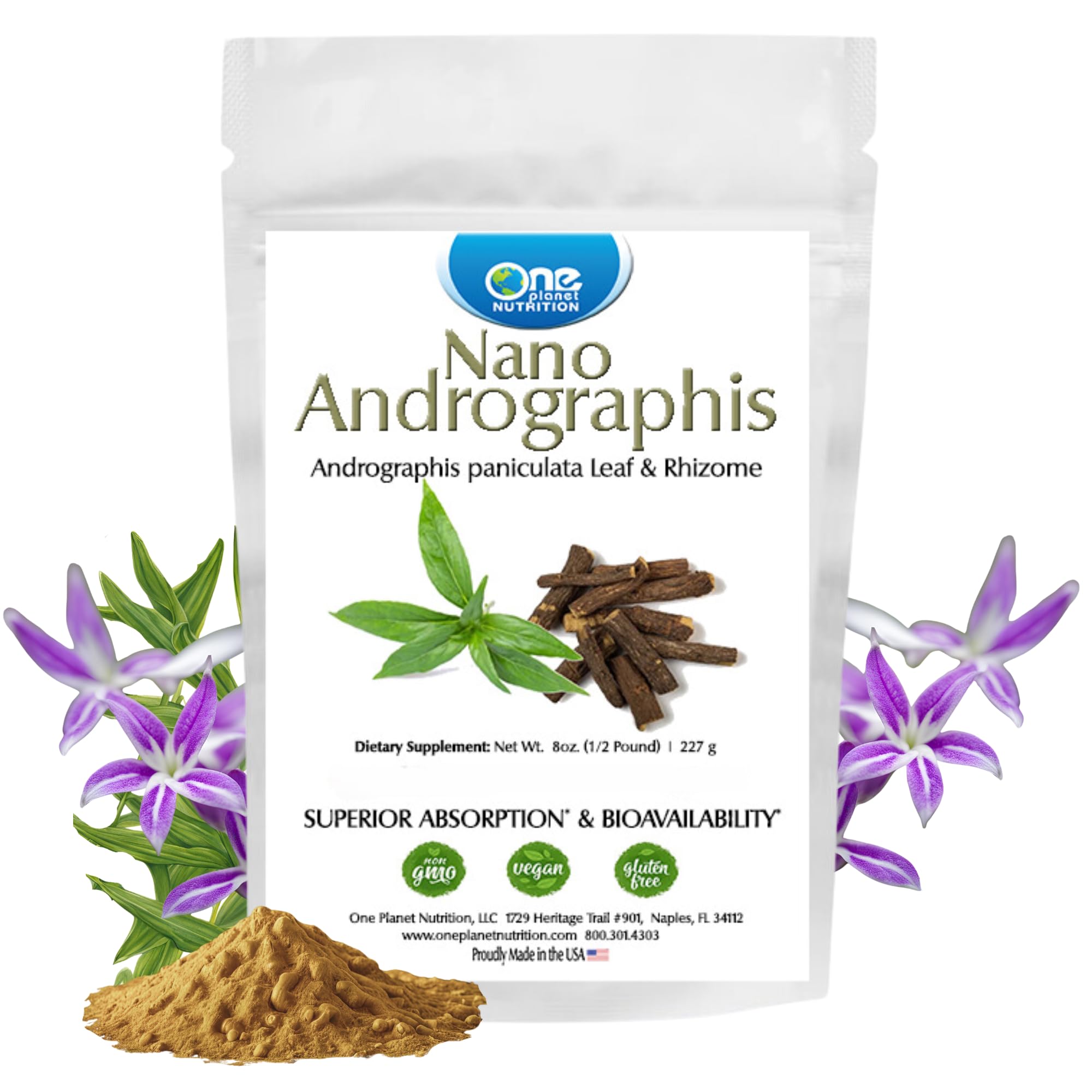 Amazon.com: One Planet Nutrition Nano Andrographis Powder 8 oz (227 ...