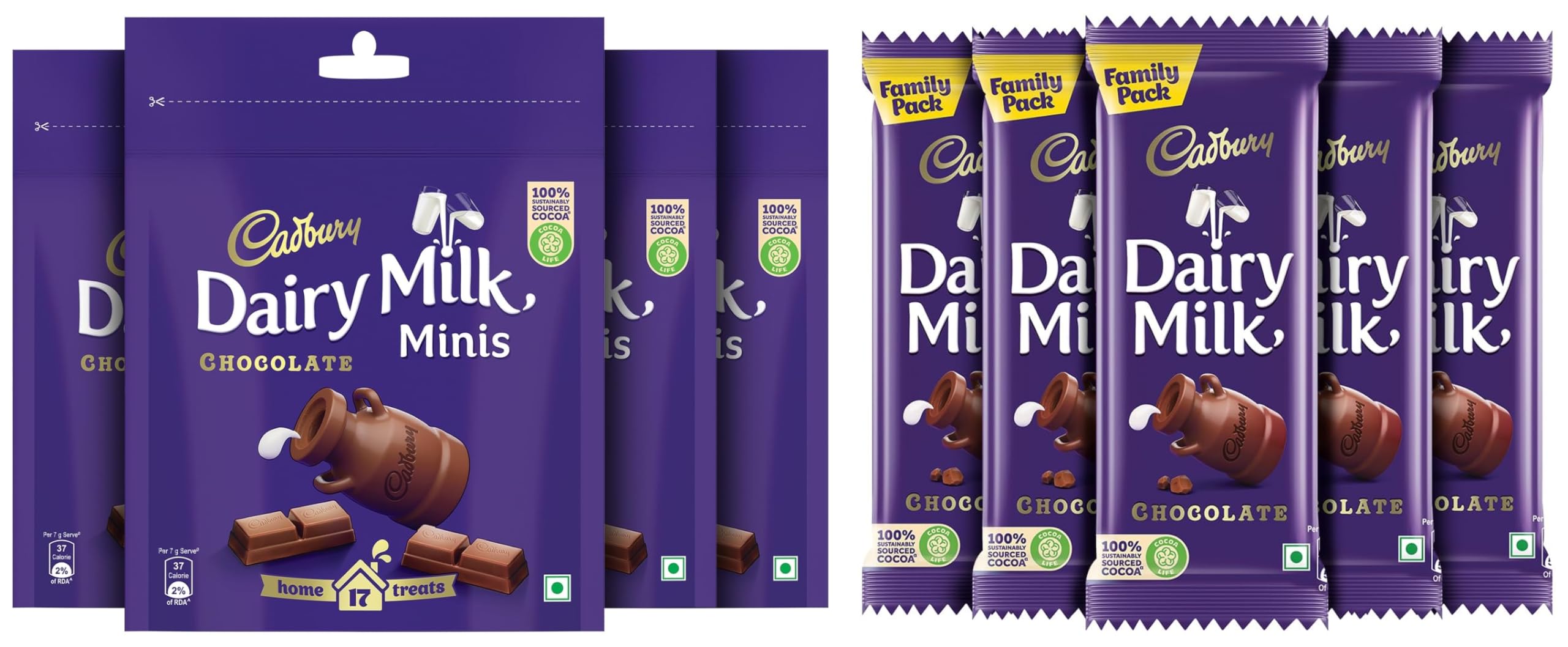 Cadbury Dairy Milk Home Treats 126 g pack of 18 Mini Chocolate Bars ...