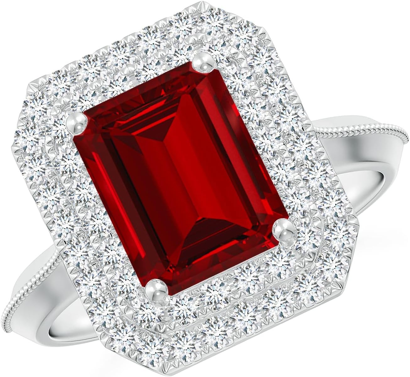 Angara Lab Grown Ruby Ring for Women | Lab-Grown Vintage in 14K Solid ...