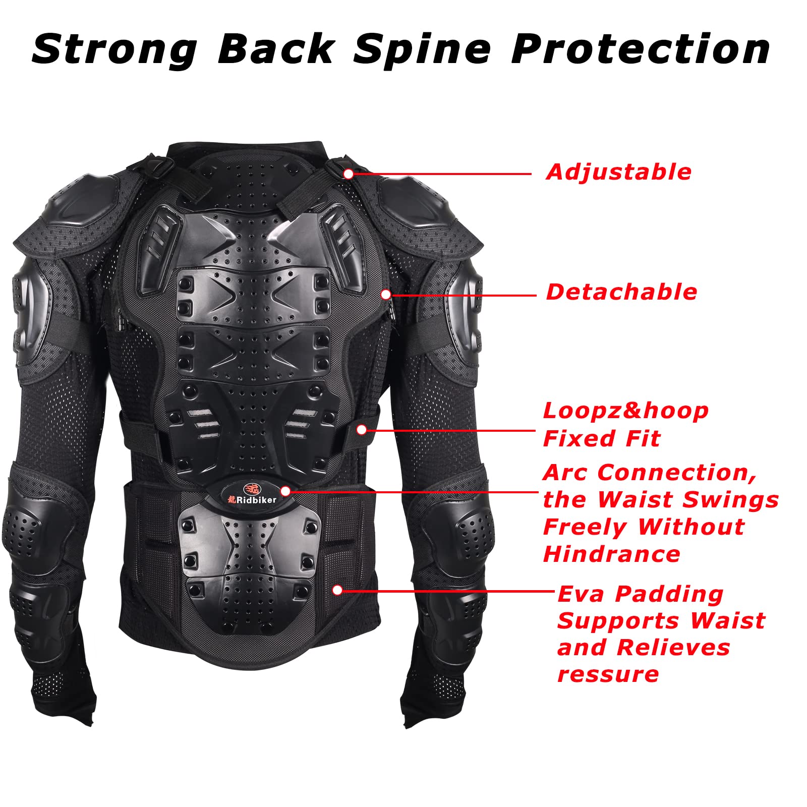 Snapklik.com : RIDBIKER Motorcycle Jacket Full Body Armor, Chest ...