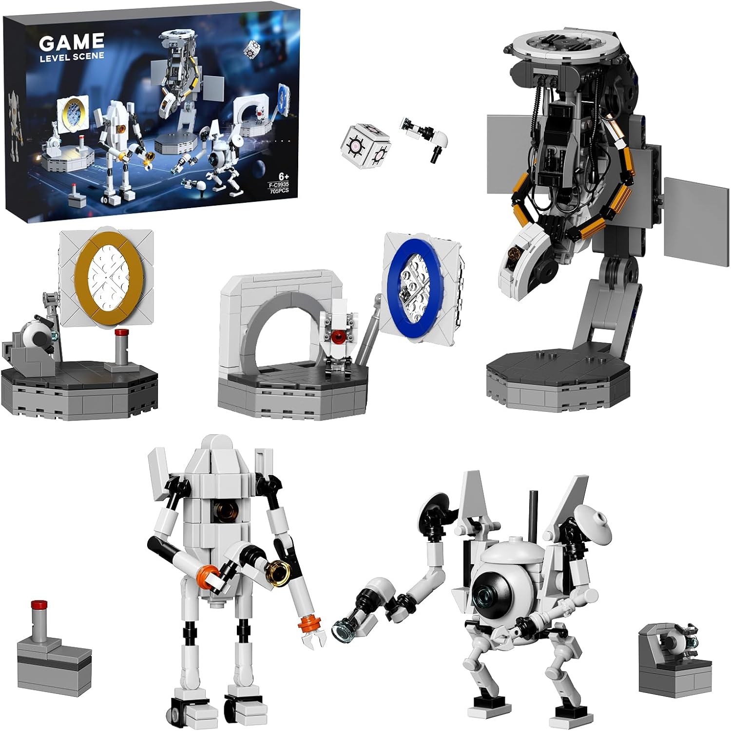 Portal Building Block Set,Awesome Glados Science Action Figure Model ...