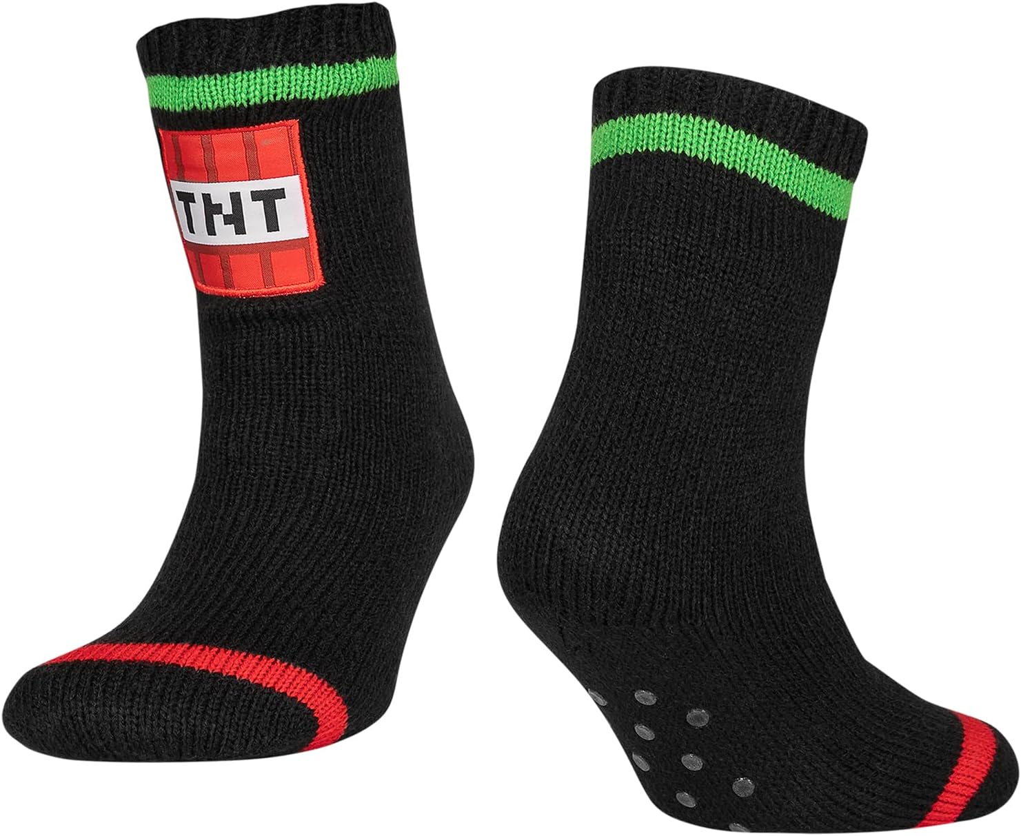 Bioworld Minecraft Creeper TNT Kids Cosy Slipper Socks : Amazon.co.uk ...