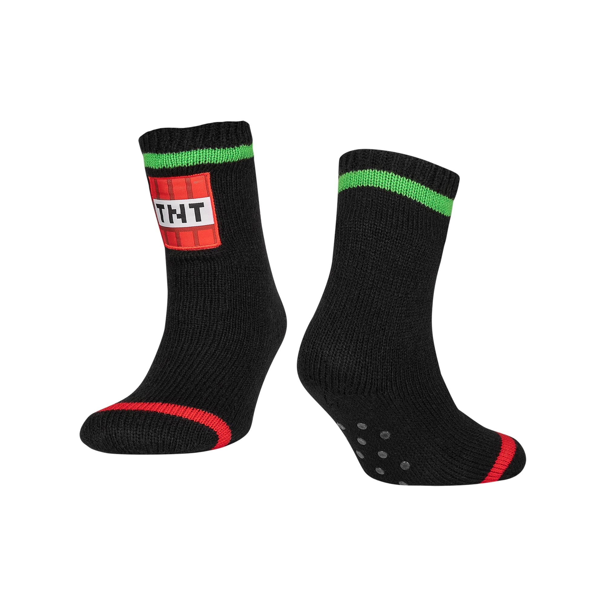 Bioworld Minecraft Creeper TNT Kids Cosy Slipper Socks : Amazon.co.uk ...