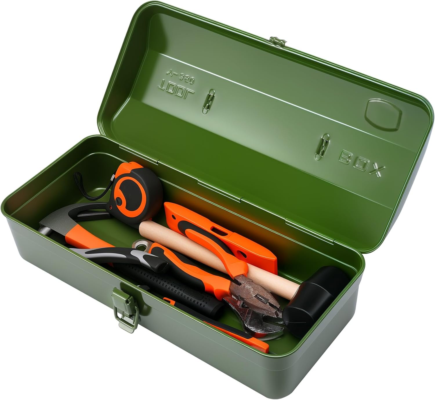 Large Metal Tool, Portable Steel Tool Box, Storage Box Tool Organiser ...