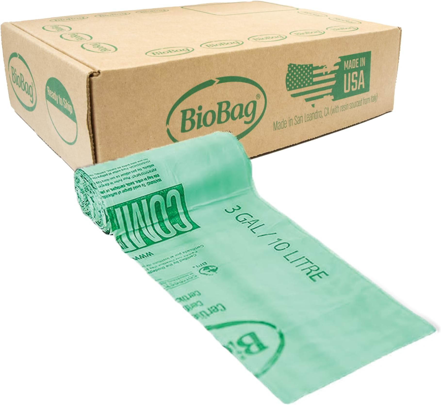 Amazon.com: BioBag (USA), The Original Compostable Bag, 2.6 Gallon, 100 ...