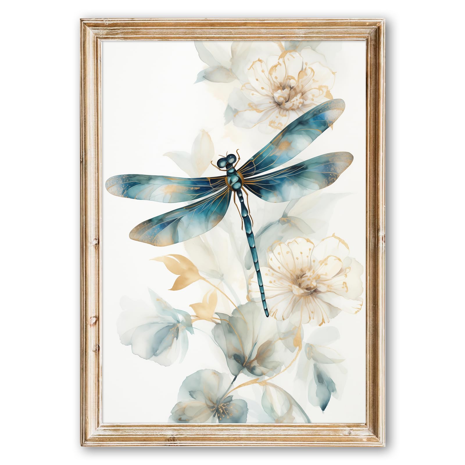 Amazon.com: Watercolor Dragonfly Canvas Wall Art Abstract Insect Art ...